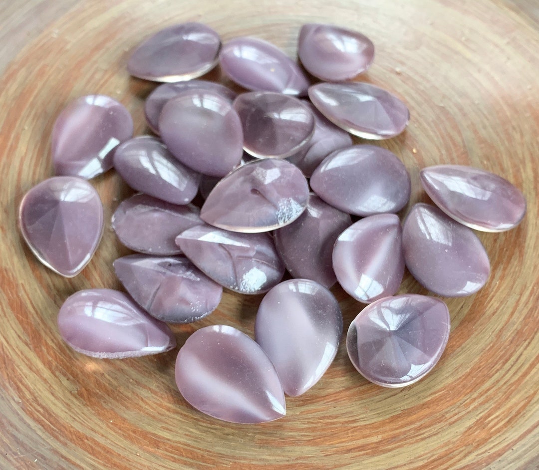 Lenora Dame Rohmaterialien 25Stk Lila Milchglas Tropfen Cabochons zur ...