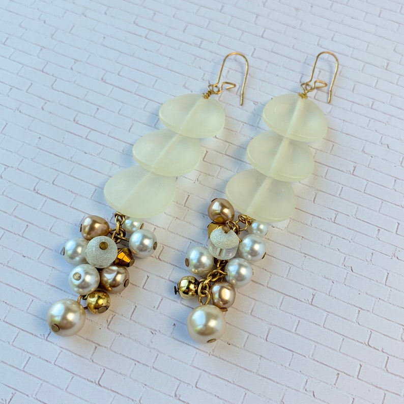 Lenora Dame Frosted Ladder Earrings - Etsy