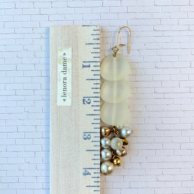 Lenora Dame Frosted Ladder Earrings - Etsy