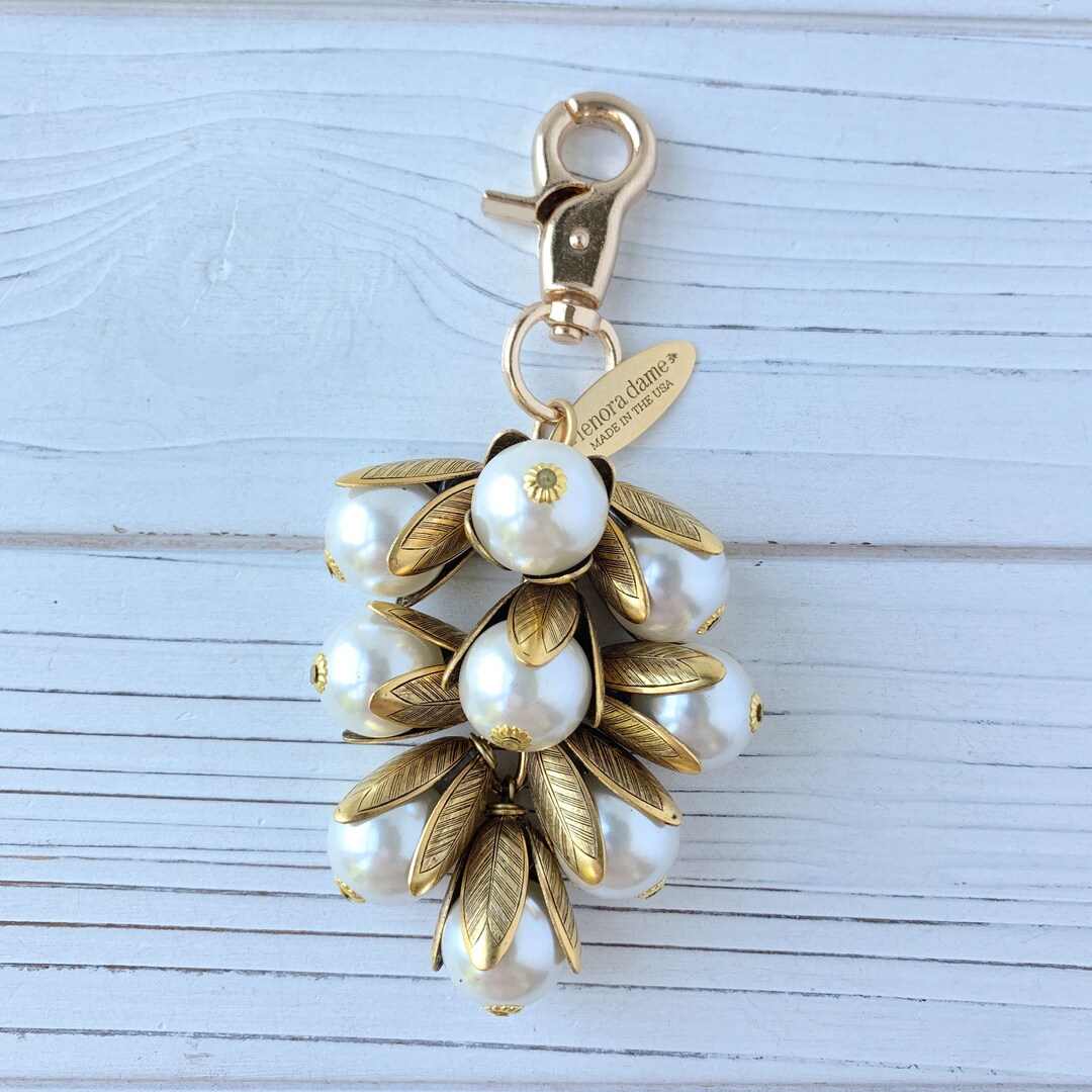 Classic Pearl Bead Cap Bag Charm - Etsy