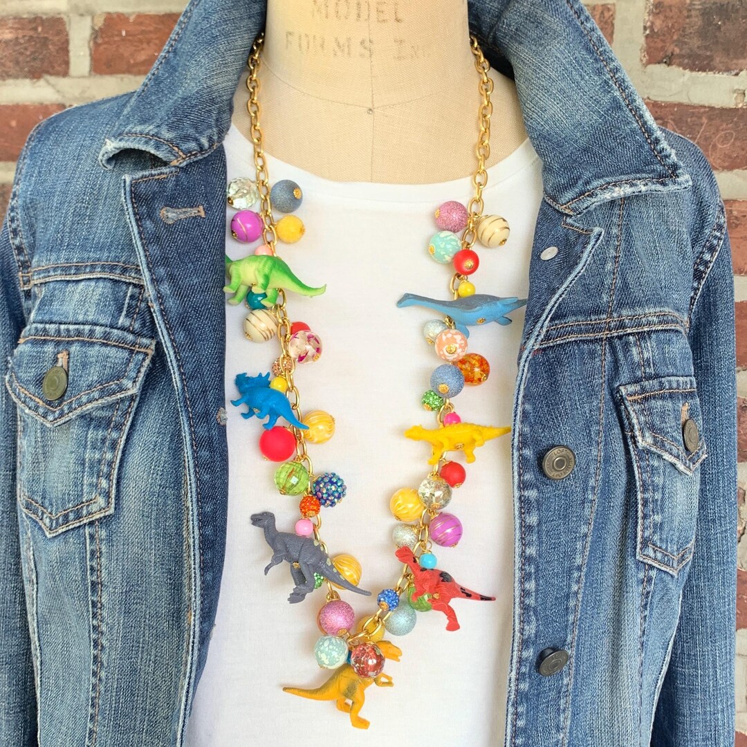 Lenora Dame Long Iconic Dinosaur Necklace - Etsy