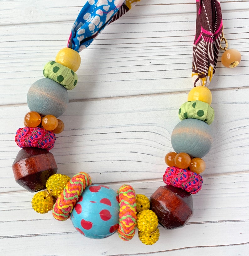 Lenora Dame Dottie Mixed Media Statement Necklace One of a - Etsy