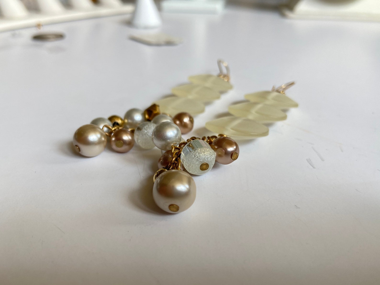 Lenora Dame Frosted Ladder Earrings | Etsy