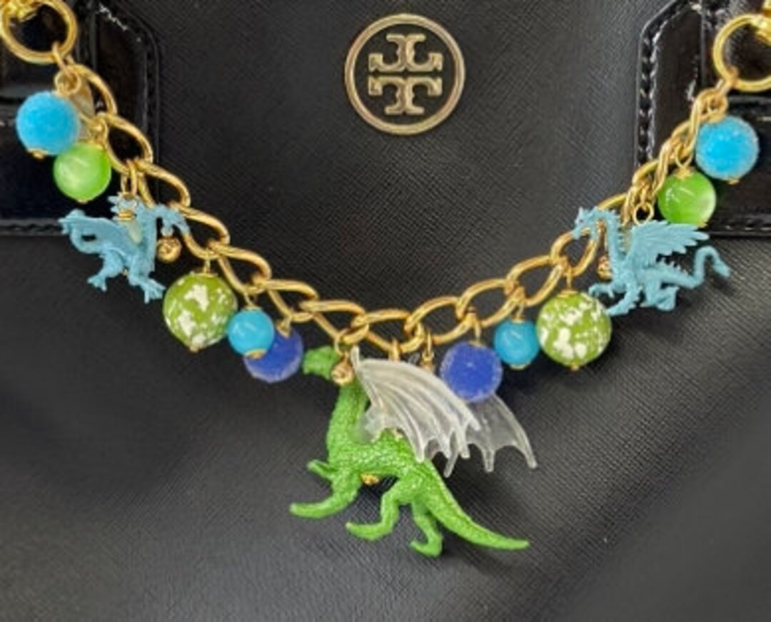 Lenora Dame Dragon Chain Bag Charm - Etsy