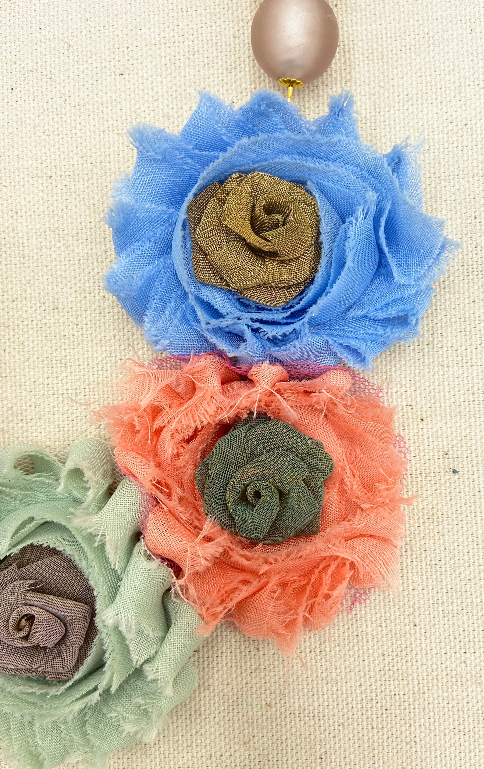 Lenora Dame Easter Egg Silk Corsage Bib Necklace | Etsy