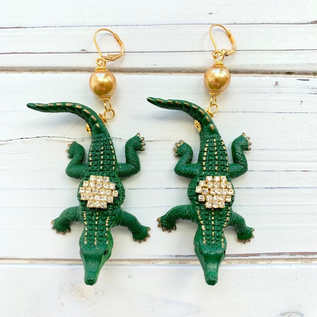Lenora Dame Alligator Earrings - Etsy