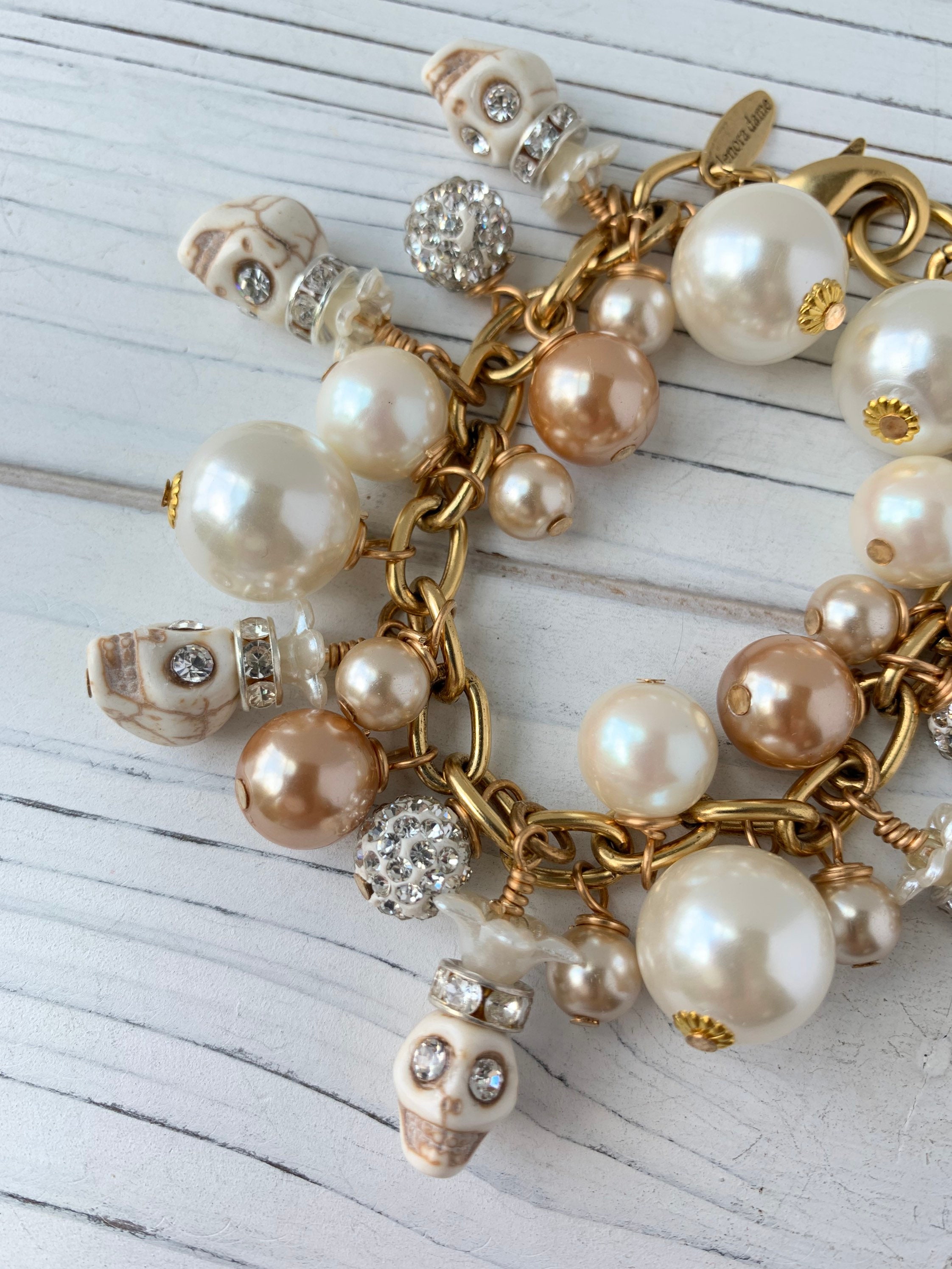 Lenora Dame Corpse Bride Skull Charm Bracelet - Etsy