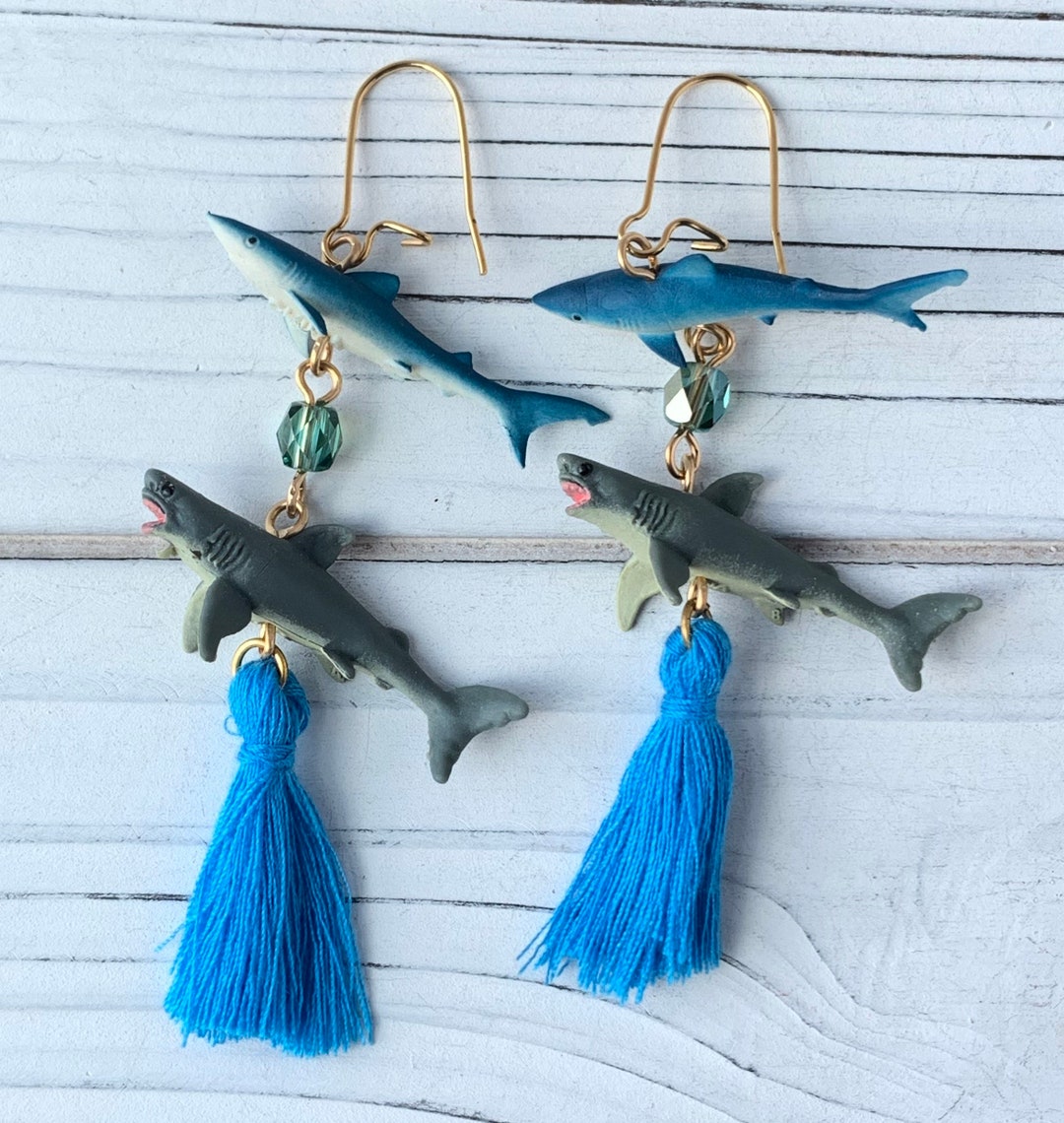 Lenora Dame Tiny Jaws Shark Earrings - Etsy