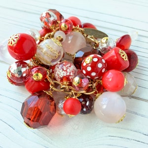 LAST FEW Lenora Dame Red Hot Beaded Charm Bracelet - Etsy