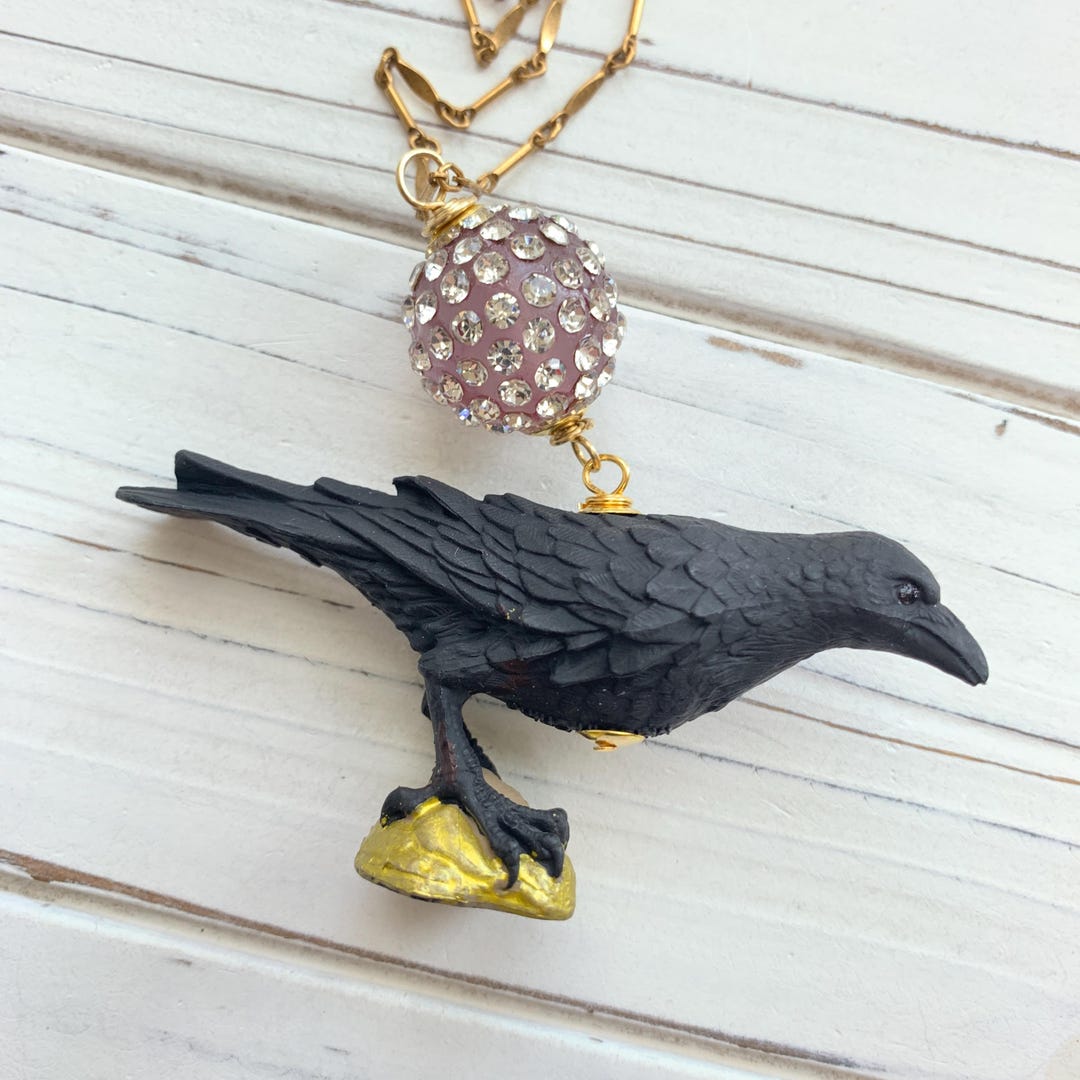 LAST FEW Lenora Dame Raven Necklace - Crow Pendant Necklace - Etsy