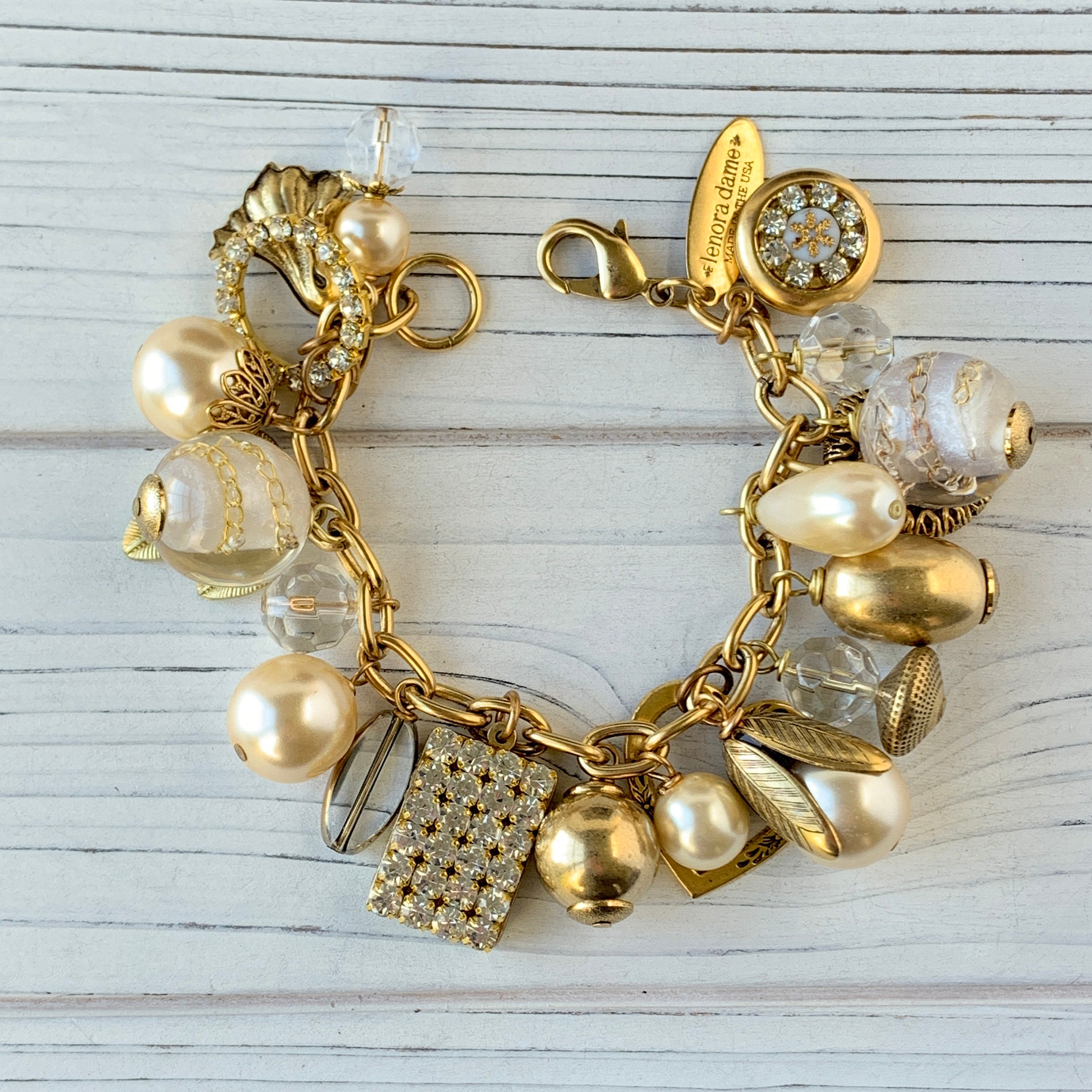 Lenora Dame Classic Pearl Bauble Charm Bracelet - Etsy