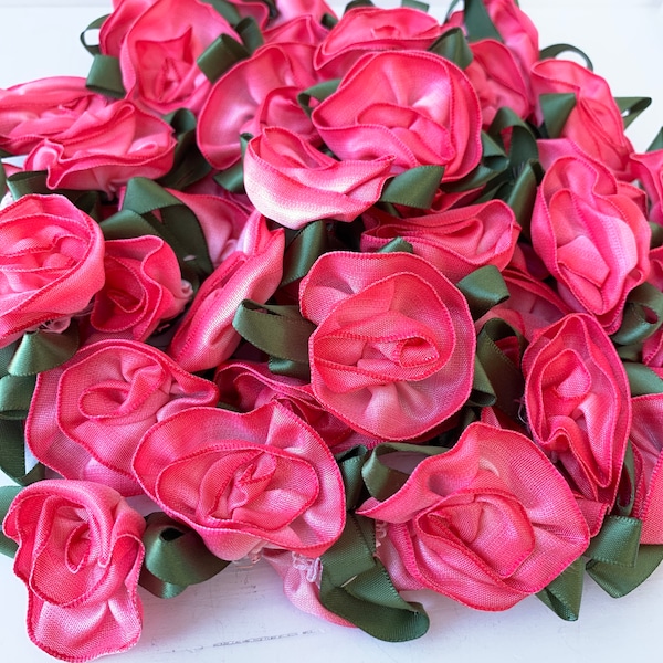 Satin Ribbon Roses - Etsy