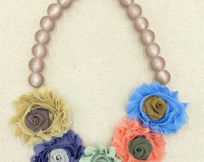 Lenora Dame Easter Egg Silk Corsage Bib Necklace - Etsy