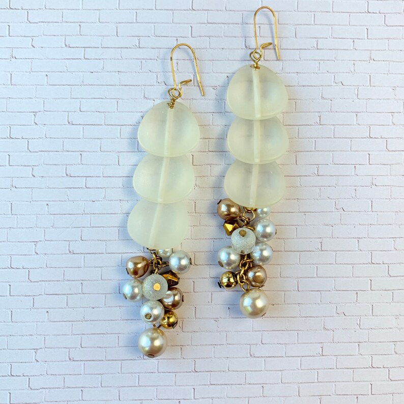 Lenora Dame Frosted Ladder Earrings - Etsy