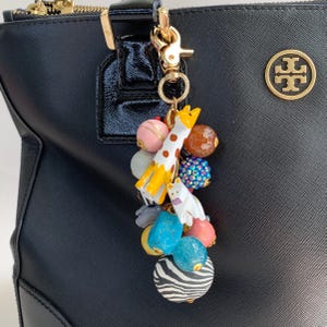 Lenora Dame Colorful Wood Safari Animal Bag Charm - Etsy