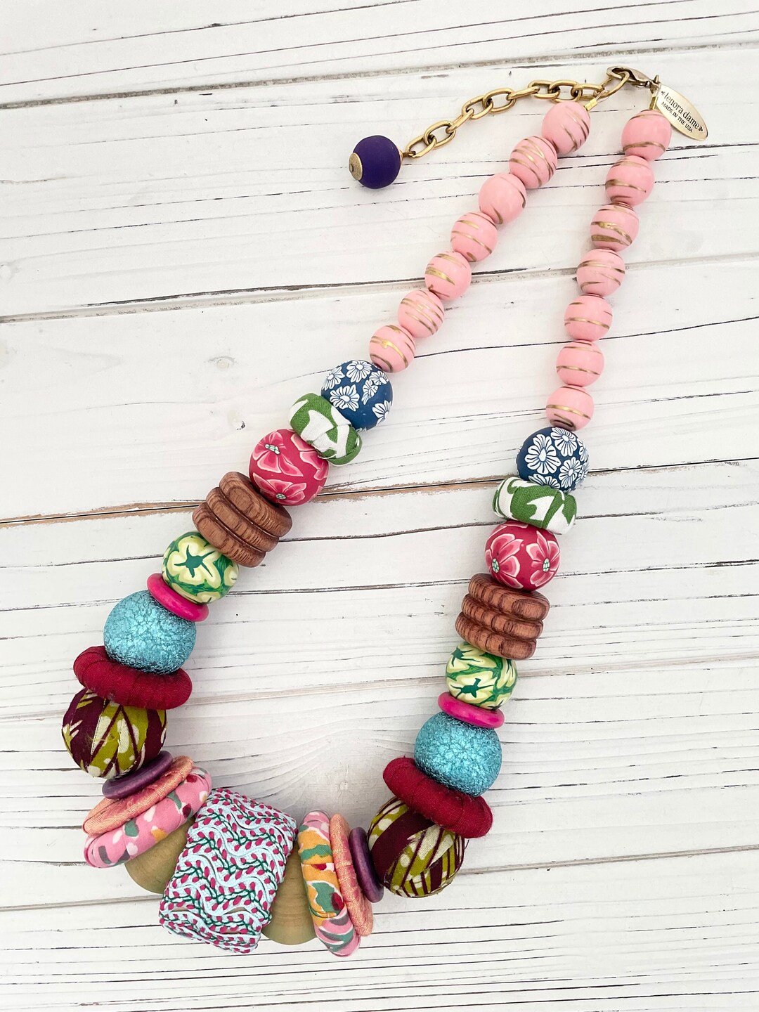 Lenora Dame Mixed Media Queen Mum Necklace - Etsy