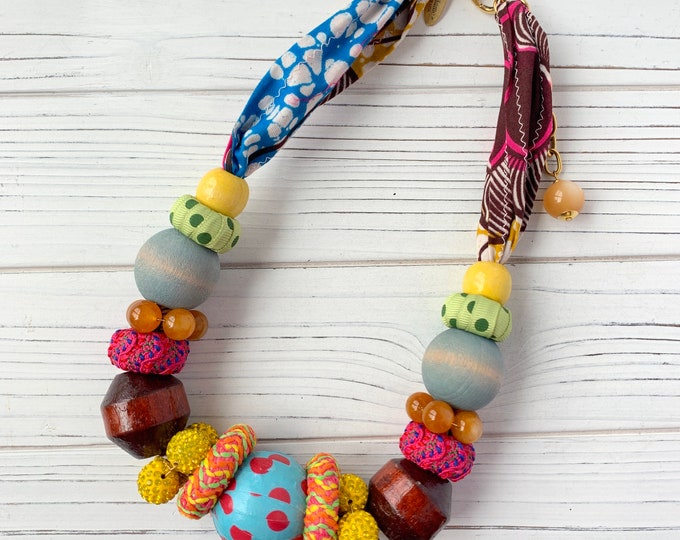 Lenora Dame Dottie Mixed Media Statement Necklace - One of a Kind - Etsy