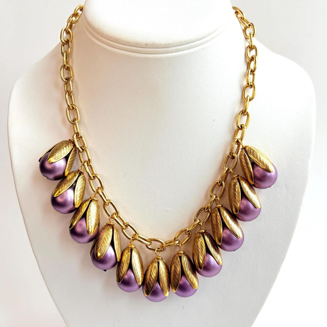 Lenora Dame Colorful Pearl Bead Cap Charm Necklace - 4 Color Options - Etsy