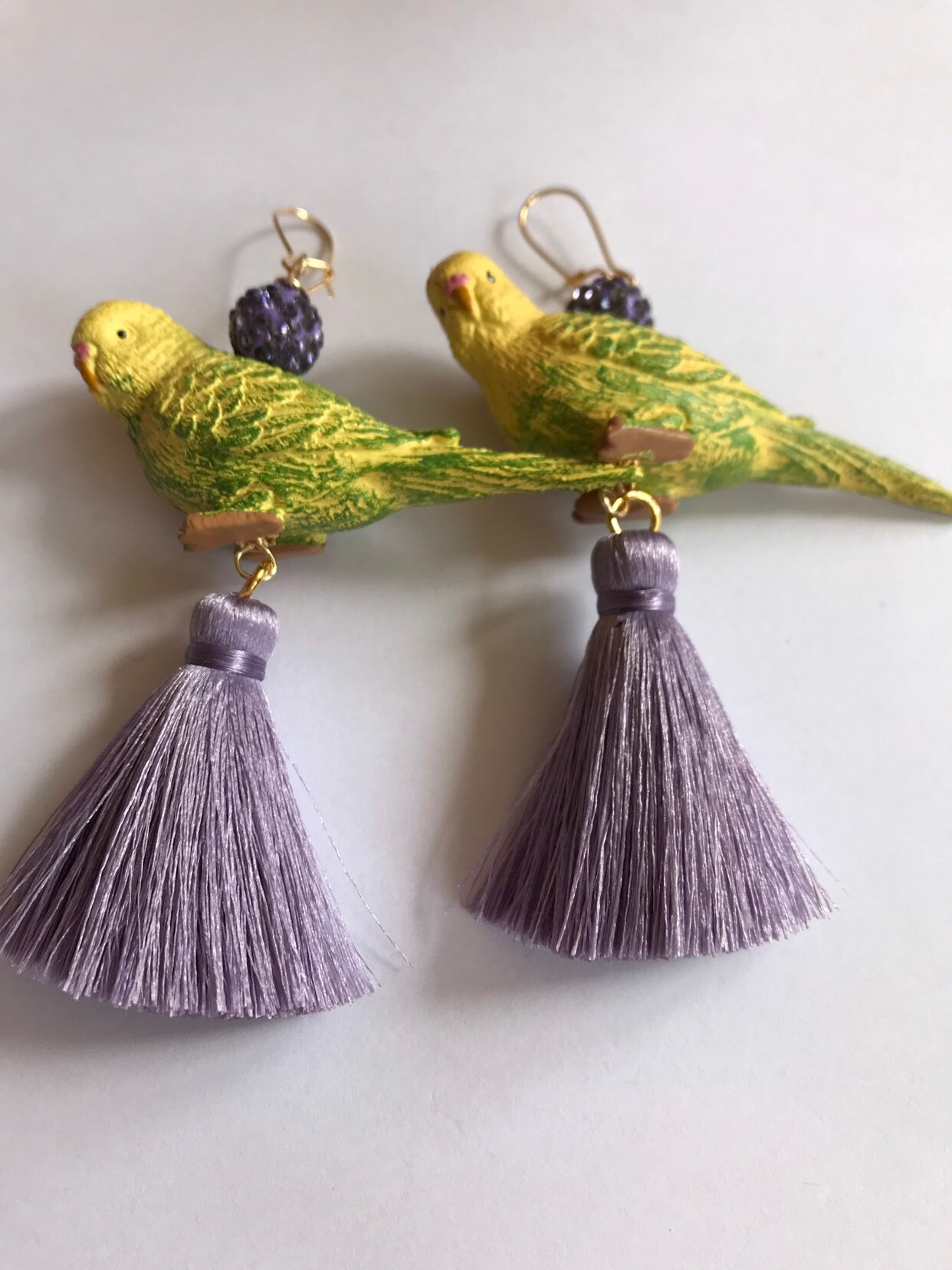 Lenora Dame Parakeet Tassel Earrings - Etsy