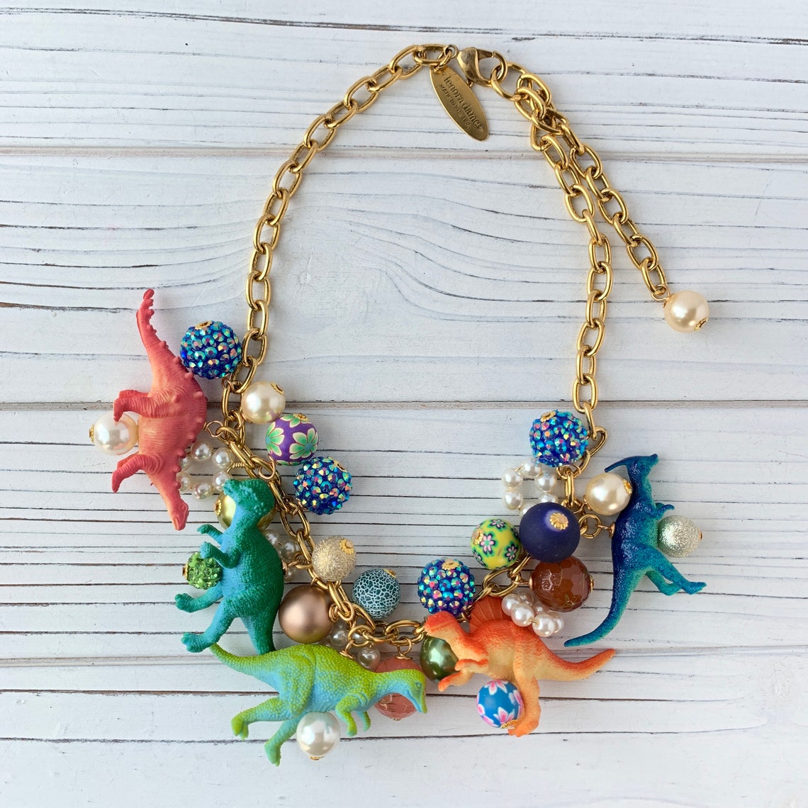 Lenora Dame Blue Moon Dinosaur Necklace - Etsy