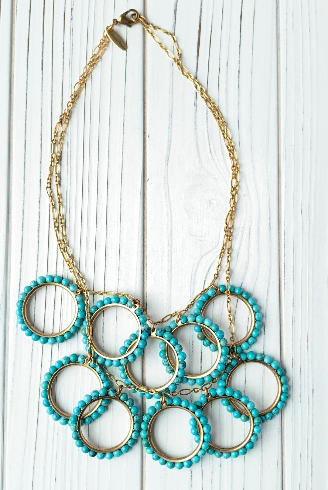 Lenora Dame Turquoise Hoop Statement Necklace - Etsy