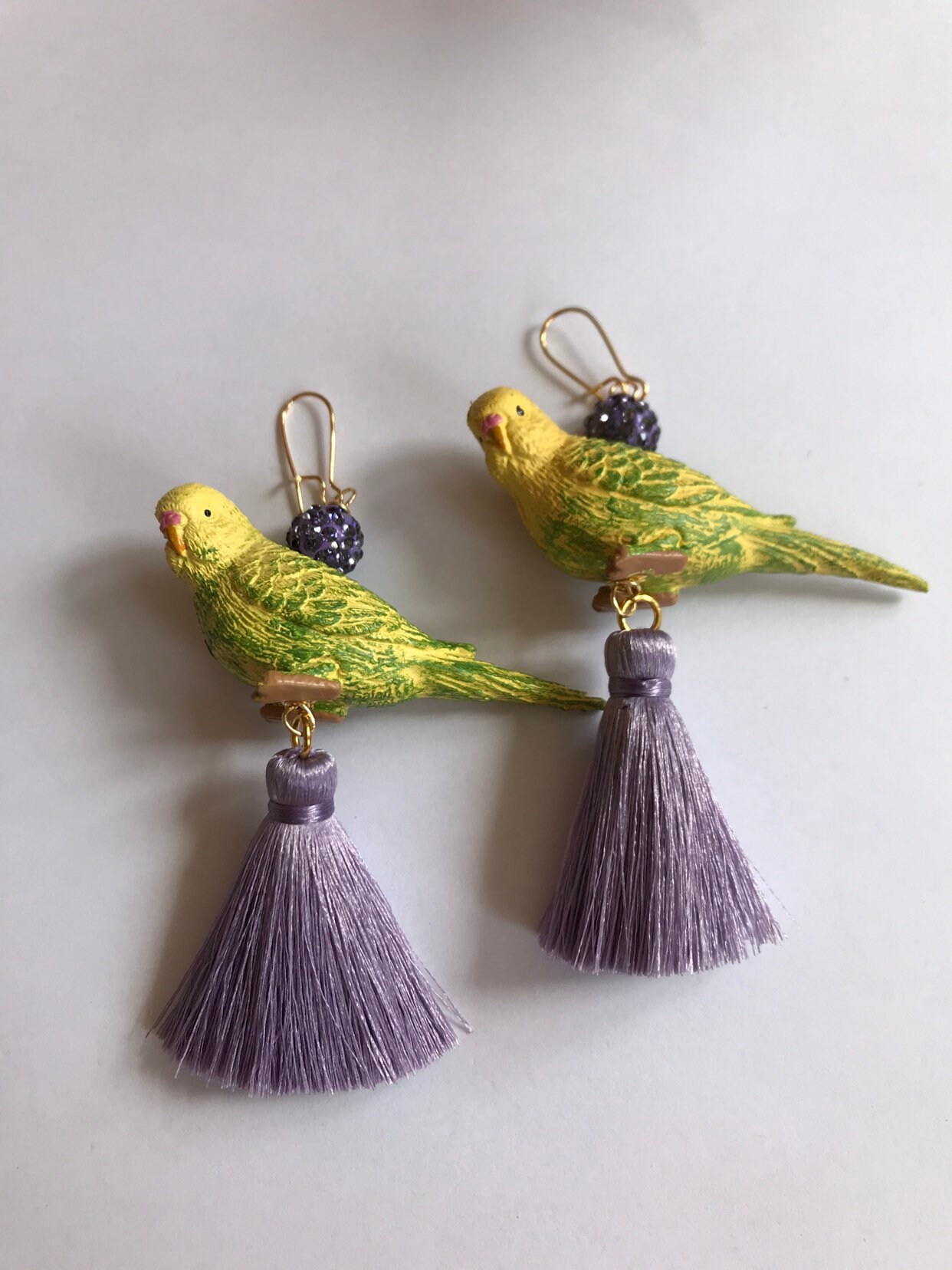 Lenora Dame Parakeet Tassel Earrings - Etsy