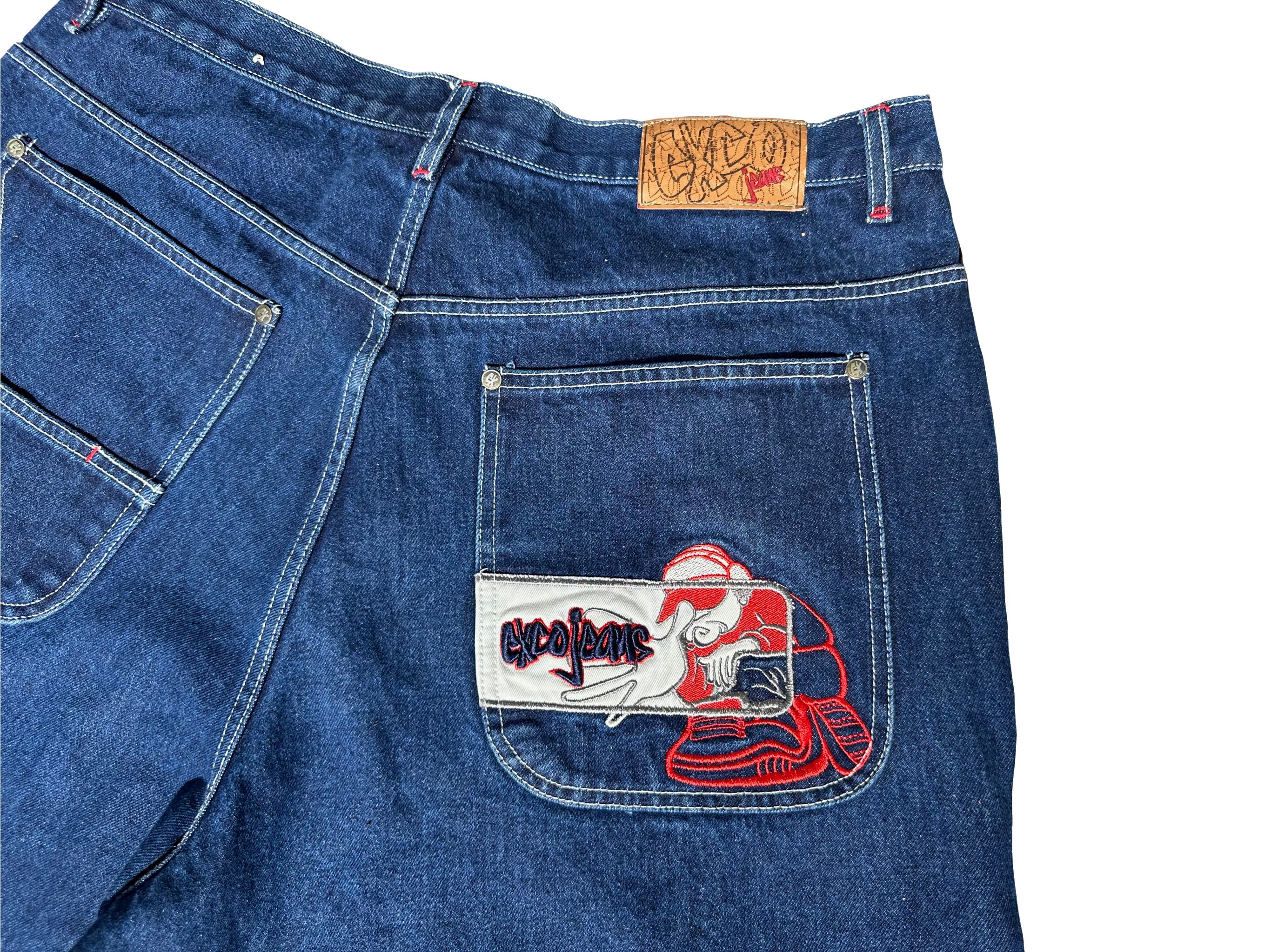 Vintage Y2K Exco Baggy Old School Jorts Men's W38 Embroidered Bboy ...