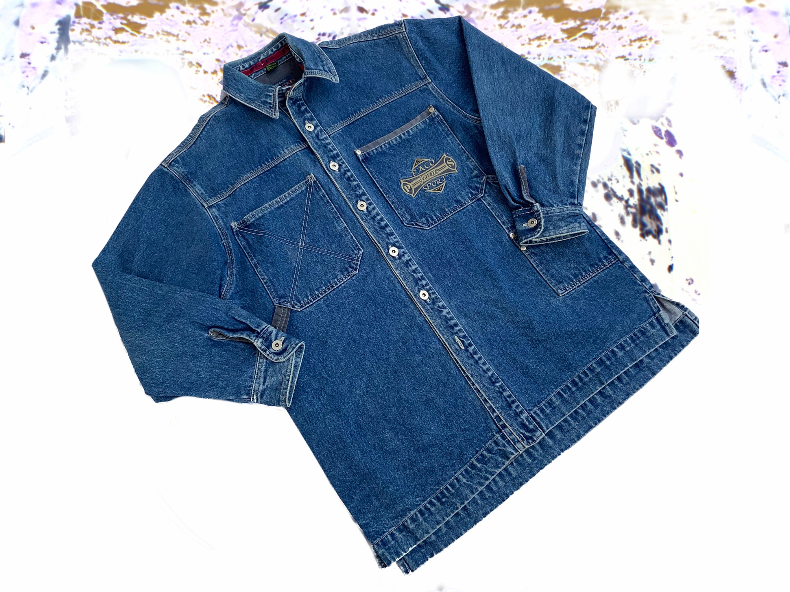Vintage PACO Jeans Authentic Old School Hip Hop Blue Denim Jean Jacket ...