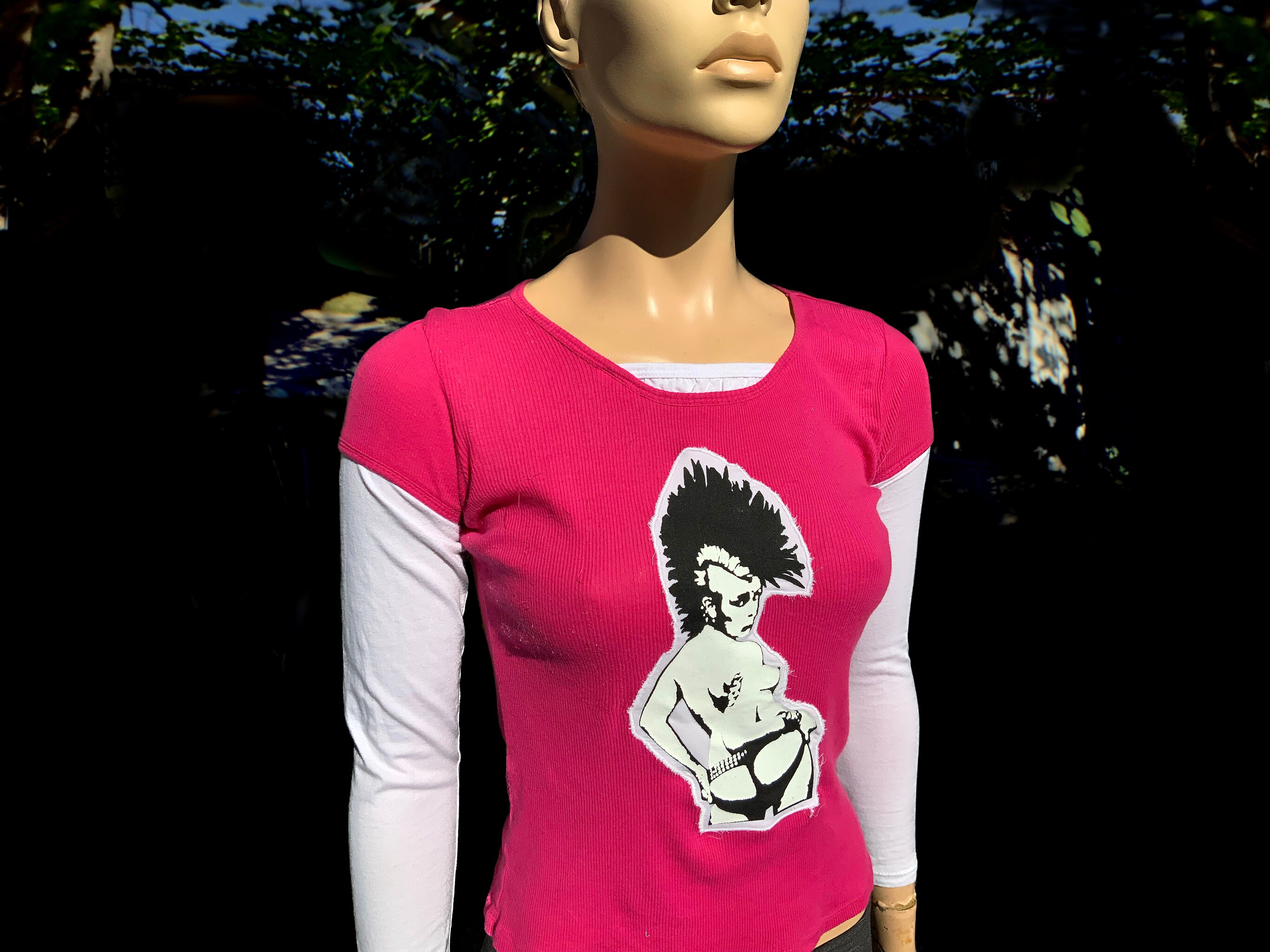 Y2K Emo Girl Screen Printed Almost Famous Long Sleeve Double Layered ...