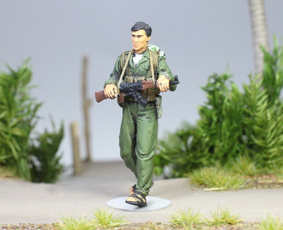 Painted Figure NVA Soldier Moving Vietnam War 1 35 Scale built and Painted by Professional Skills Etsy Canada