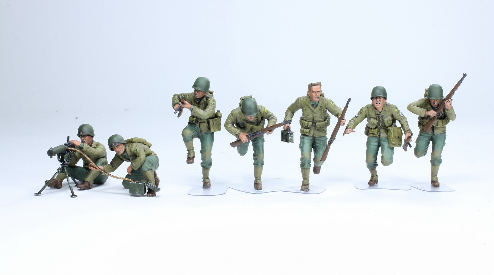 Painted Figure US Soldiers Moving in European Battlefield 06 Figures ...
