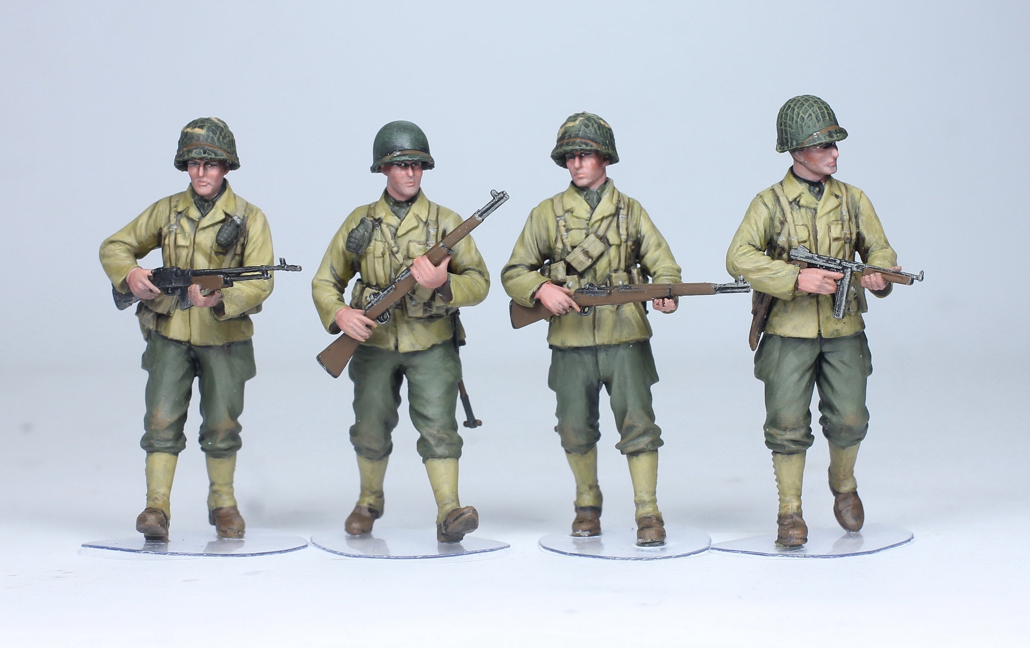 Painted Figures US Soldiers Infantry 04 Figures European WW2 1:35 Scale built and Painted by ...