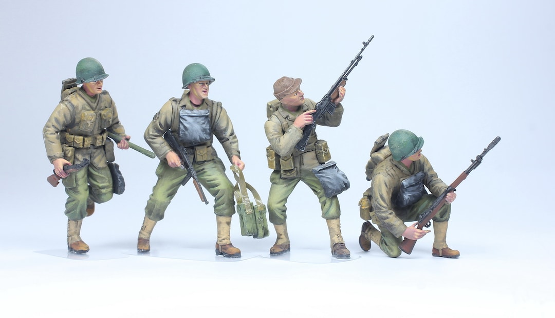 Painted Figures US Ranger Infantry (04 Figures) Normandy 1944 WW2 1:35 ...