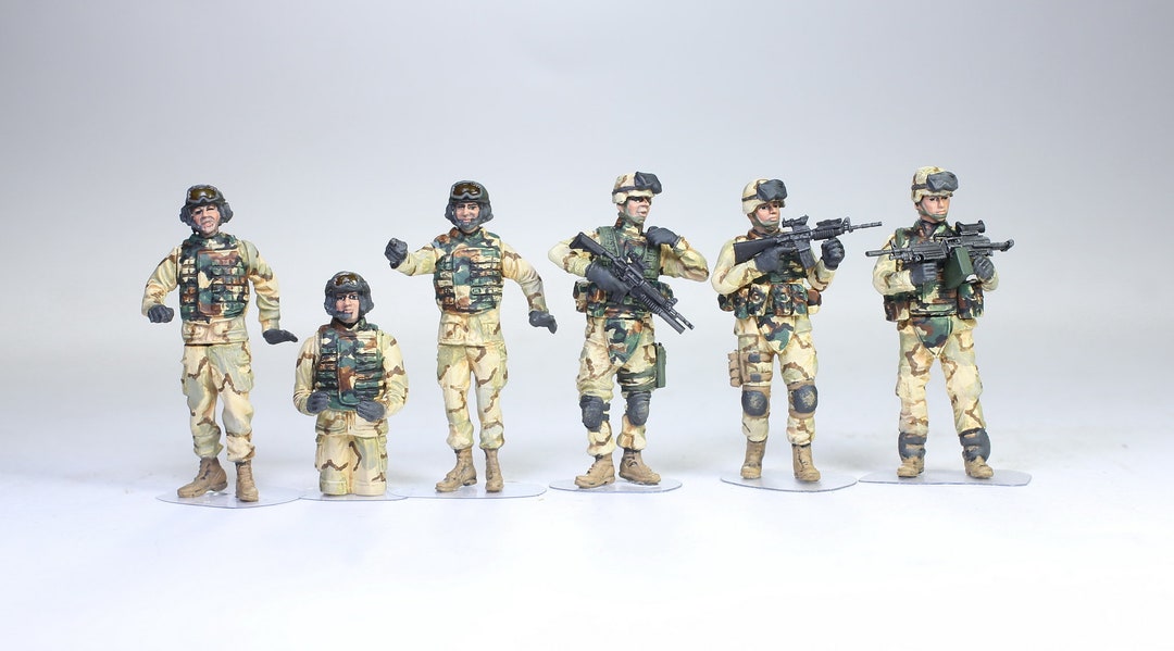 Propainted Figures Modern US Army Crewmen & Infantry (06 Figures) 1:35 ...
