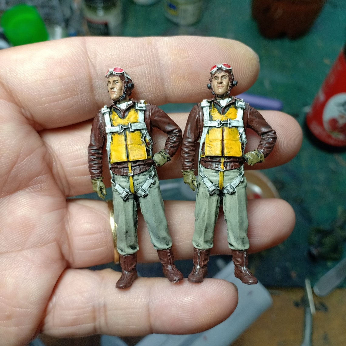 Painted Figure USAAF Pilot WWII 1:32 Scale built and Painted - Etsy