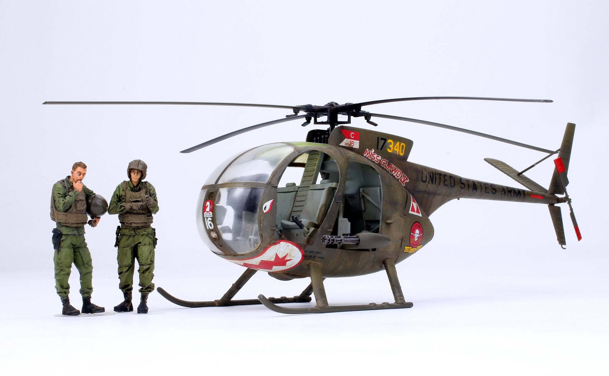 Probuilt Model (RARE) OH-6A Cayuse /w 02 Pilots in Vietnam War 1:35 ...