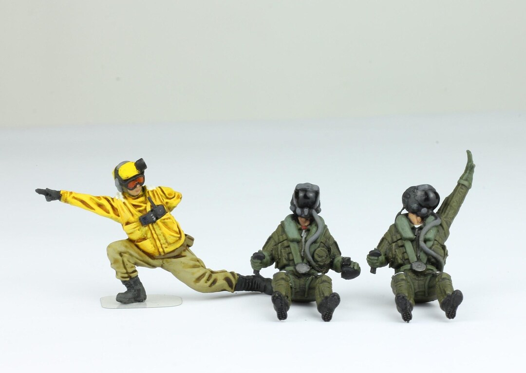 Handmade Painted US Pilot Figures: 1/32 Scale Resin Model Set - Etsy