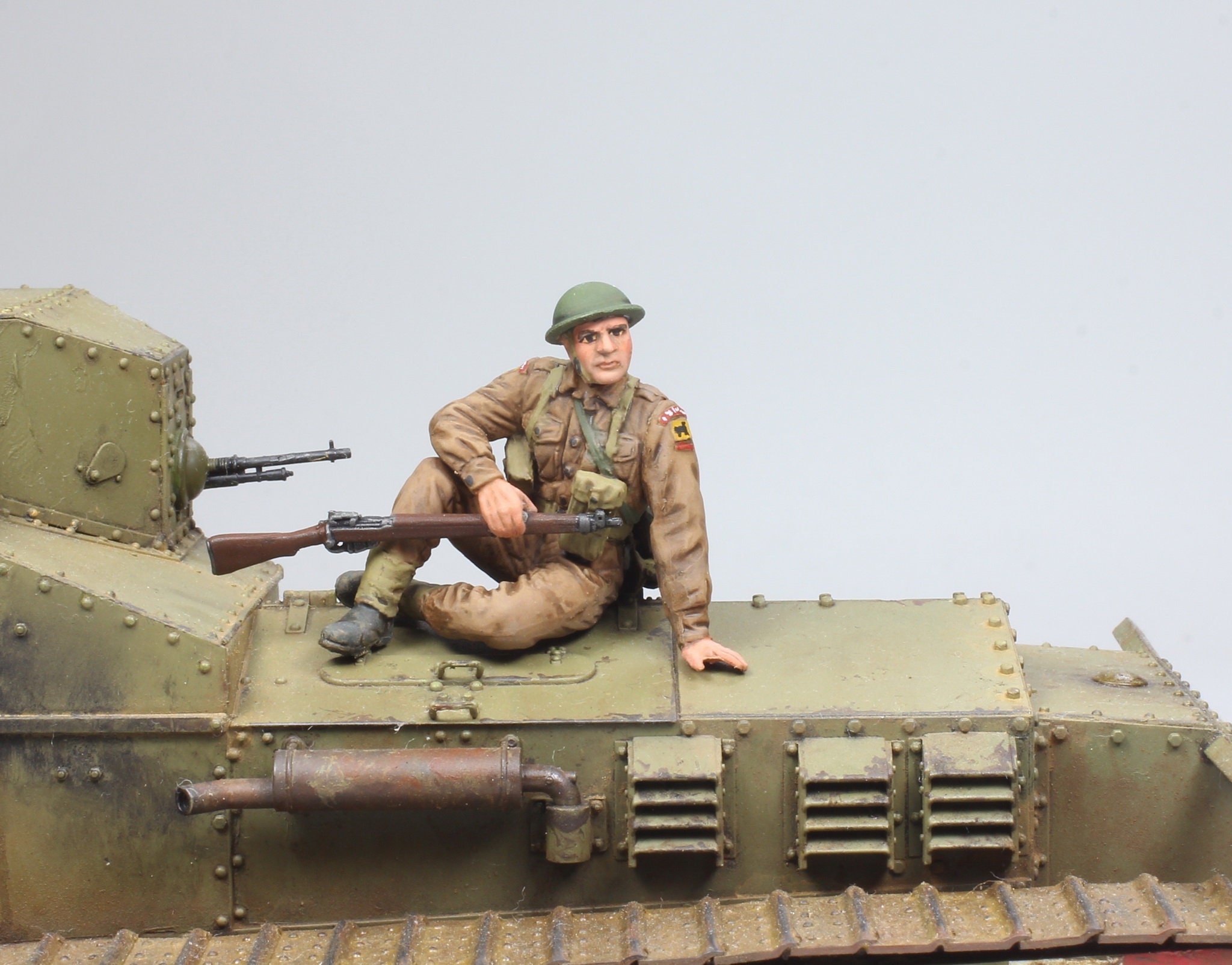 Painted Figures British Tank Riders 05 Figures WWII 1:35 Scale built ...