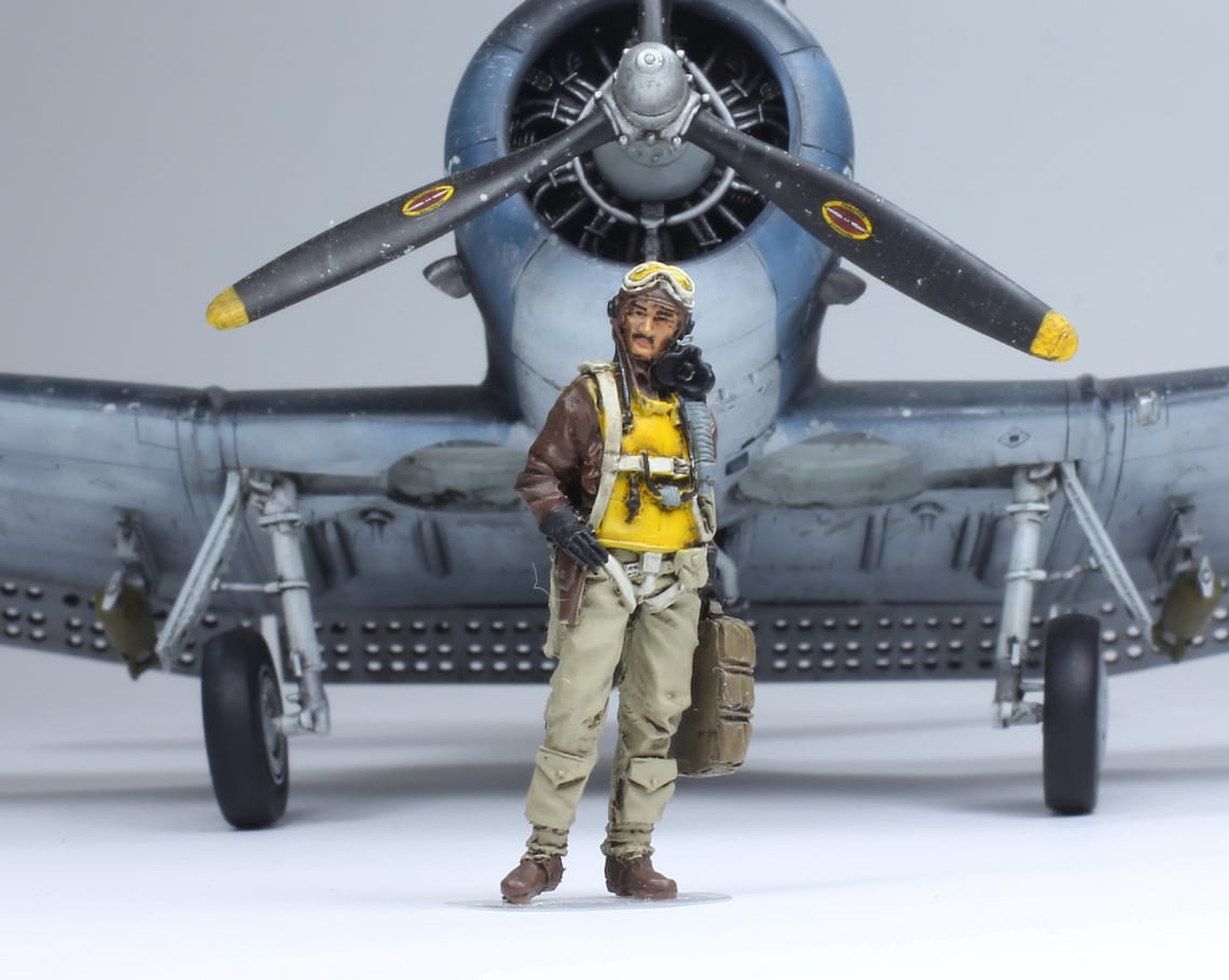 Painted Figure US Navy Pilot WWII 1:48 built and Painted by ...
