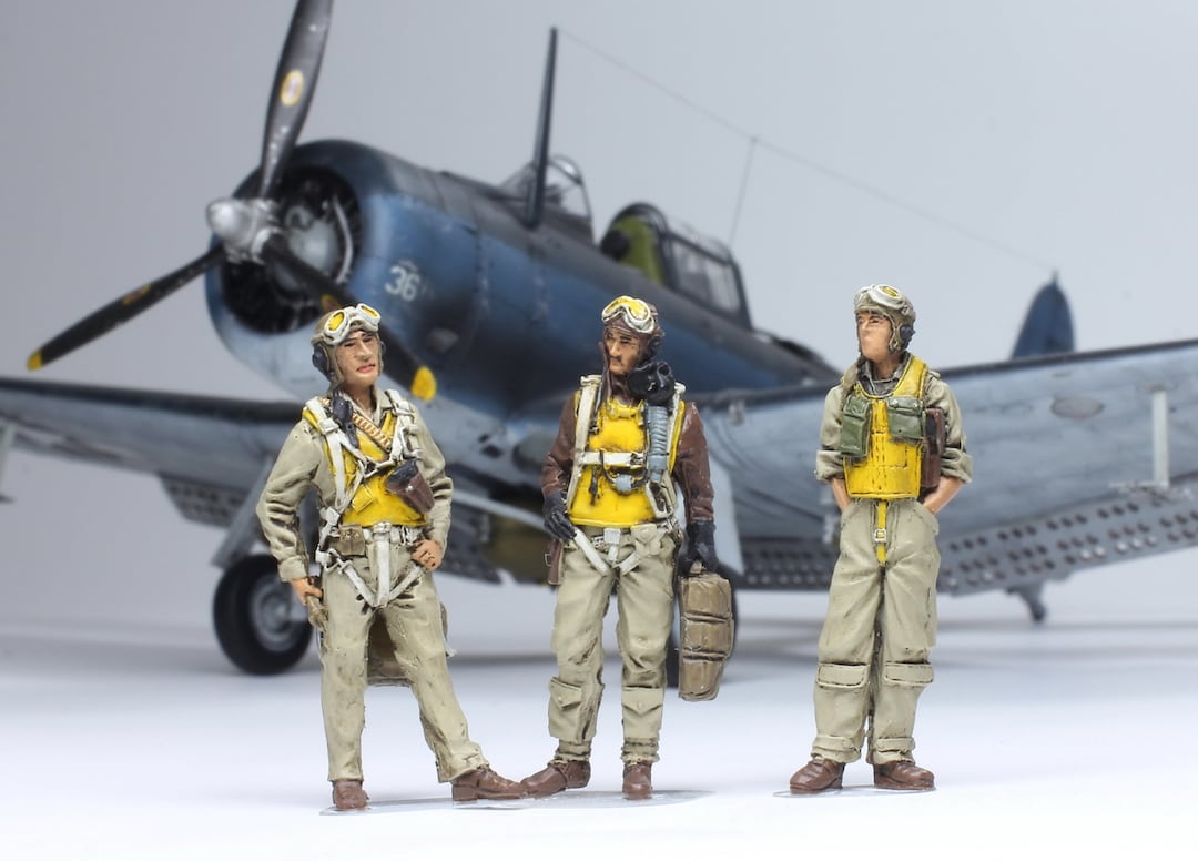 Set 03 Painted Figures US Navy Pilots WWII 1:48 (built and Painted by Professional Skills) - Etsy