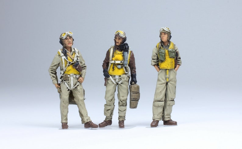 Handmade Painted US Navy Pilots WWII Figures 1:48 Scale - Etsy
