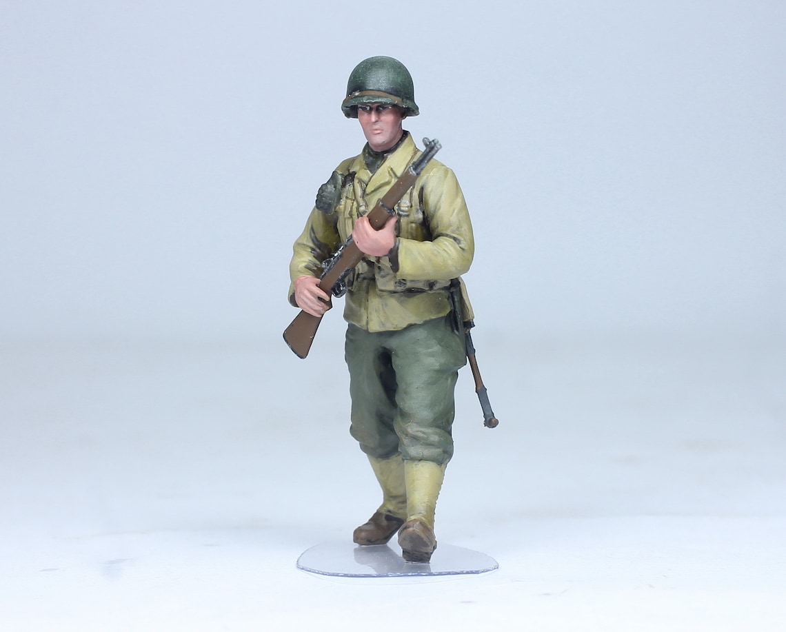 Painted Figures US Soldiers Infantry (04 Figures) European WW2 1:35 ...