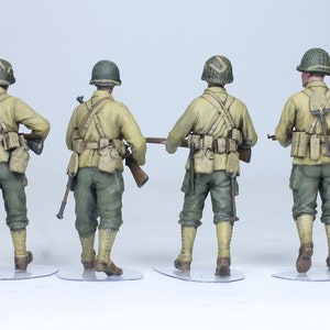 Painted Figures US Soldiers Infantry (04 Figures) European WW2 1:35 ...