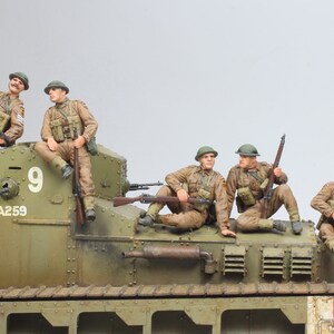 Painted Figures British Tank Riders (05 Figures) WWII 1:35 Scale (built ...