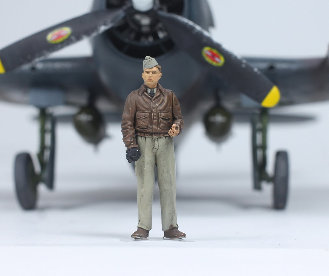 Painted Figure USAAF Pilot WWII 1:48 (built and Painted by Professional ...