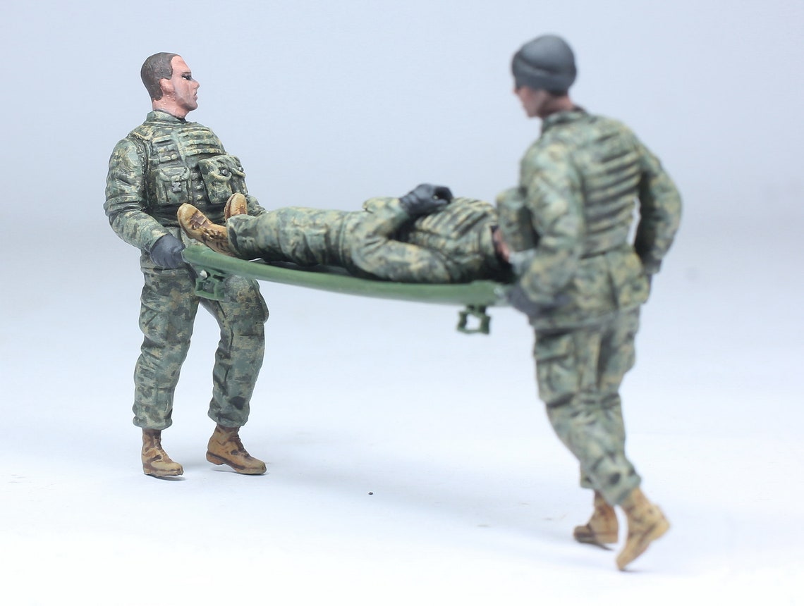 Propainted Figures Modern US Army Stretcher Ambulance Team 04 - Etsy