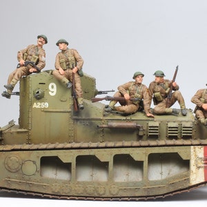 Painted Figures British Tank Riders (05 Figures) WWII 1:35 Scale (built ...