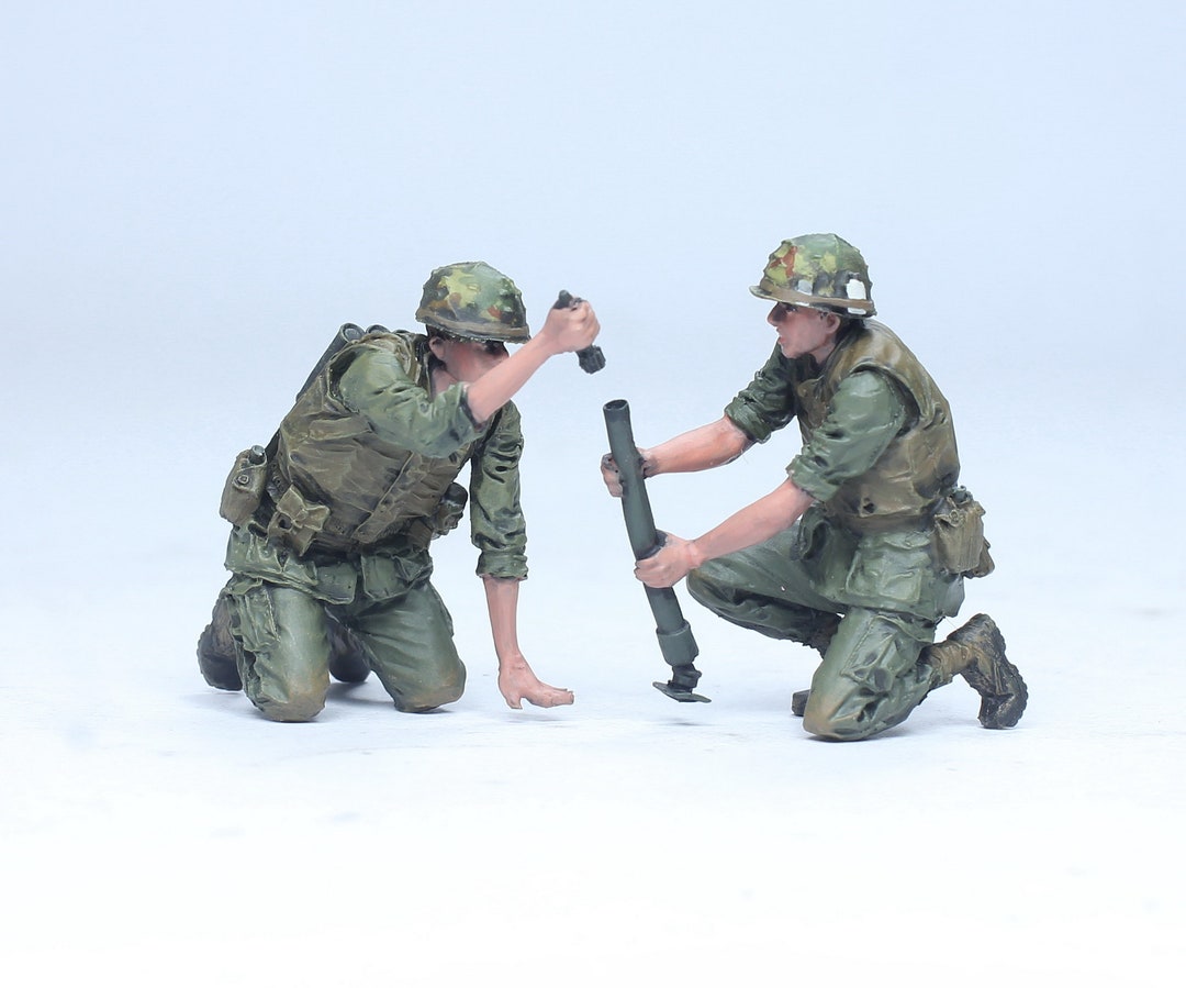Painted Figures USMC Mortar Crews (02 Figures) Vietnam War 1:35 Scale ...