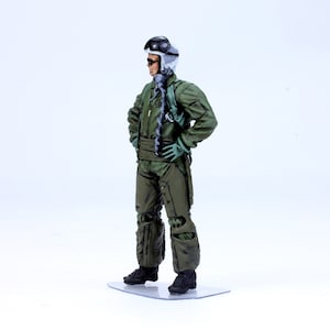 Painted Figure Modern USAF Fighter Pilot for F14 F18 A10 F22 F35 F16 1: ...
