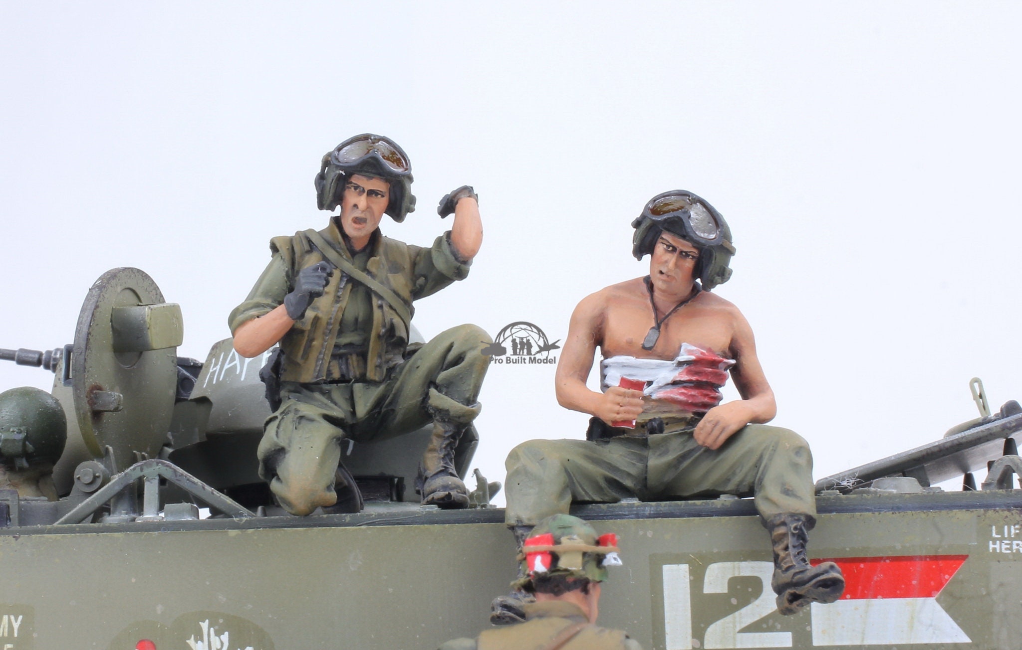 Painted Figures USMC Tankers & Grunt 03 Figures in Vietnam War 1:35 Scale built and Painted by ...